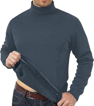 Generic Pull &agrave; col roul&eacute; pour homme - Sans capuche - Coupe ample - Col montant - Pull de transition - Stretch - Couleur unie - Confortable - Manches longues, 