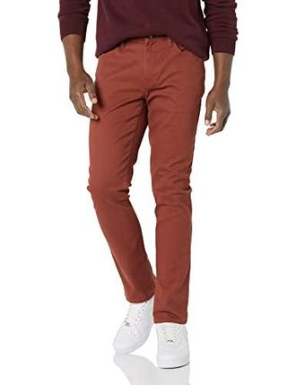 Amazon Essentials Pantalon en Sergé Stretch 5 Poches Coupe Ajustée Homme, Óxido, 35W / 29L