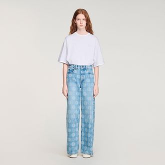 Sandro Jean large &agrave; imprim&eacute; floral