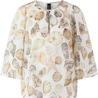 Marc Cain Damen Bluse aus Seiden-Baumwoll-Mix