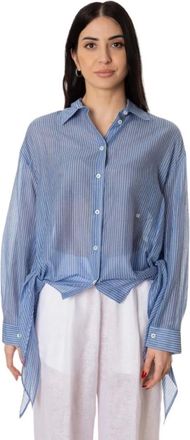 Semicouture Femme, Blouses et Chemises, Bleu, Taille: 44 FR Camicia Letitia