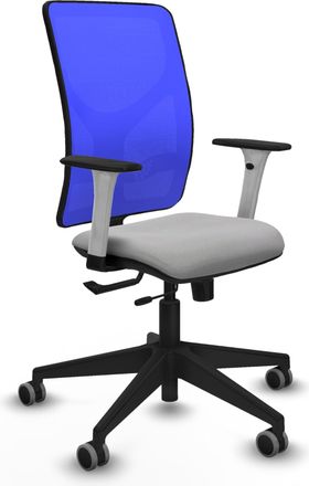 Piqueras y Crespo Ergonomischer Stuhl mit hoher R&uuml;ckenlehne, mit wei&szlig;en und schwarzen Armlehnen, h&ouml;henverstellbare Lendenwirbelst&uuml;tze, ausgestattet mit Syncro/Traslack 