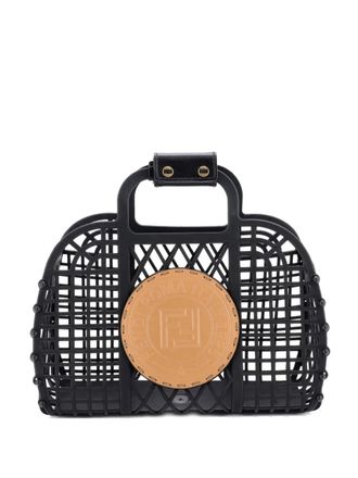 Fendi FF Logo Stamp Basket Tote PVC Small satchel - Noir