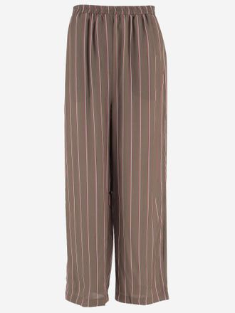 Frankie Shop Womens Trousers Brown Viscose-Silk