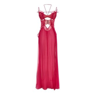 Nensi Dojaka Langes R&uuml;schenkleid mit Cut-Outs - - Dresses - Damen - Rosa - S