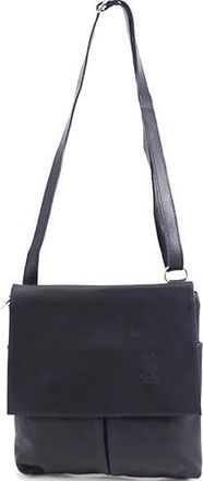 Generic Vera Pelle Sac à bandoulière en cuir souple pour femme VP-C818, bleu marine, Medium