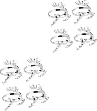 Garneck 8 Stück Serviettenschnalle Dekorative Metall Serviettenkreise Hochwertiger Serviettenverschluss Hochzeitsdekoration Zarte Serviettenkreise Hirschform 