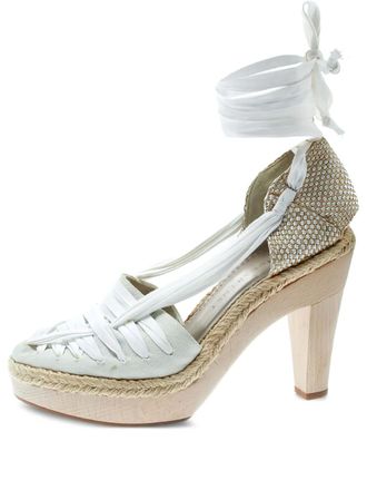 Stella McCartney sandales à semelle tressée 105 mm - Blanc