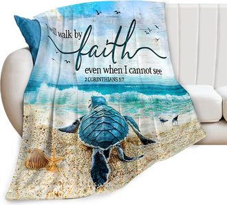 Ahdyr Meeresschildkr&ouml;ten-Decke, 1 &Uuml;berwurf, Decke, weich, gem&uuml;tlich, Fleece, Pl&uuml;sch, warme Flanell-Bettw&auml;sche, Decke f&uuml;r M&auml;dchen, Jungen, Erwachsene, Couch,