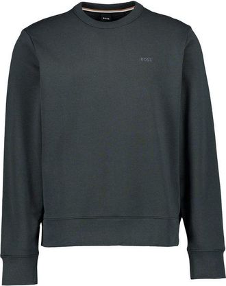 HUGO BOSS Herren Sweatshirt gr&uuml;n Baumwolle unifarben