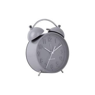 Karlsson KA5784GY Réveil rétro Iconic Métal Mouvement Silencieux Gris Mat H16,5 x 5,5 x 11 cm