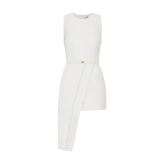 Elisabetta Franchi Kreppkleid mit Smoking-Details - - Dresses - Damen - Wei&szlig; - L