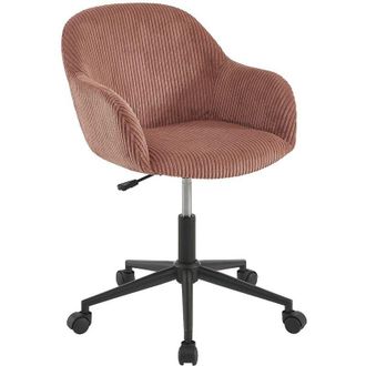 Vente-Unique Chaise de bureau - Velours c&ocirc;tel&eacute; - Rose - MARENZIA