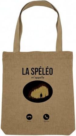 Fabulous Sac Shopping Tote Bag Aspect Lin - La Sp&eacute;l&eacute;o MAppelle Aventure Outdoor - Sac de Courses Toile Epaisse 360g Beige Naturel Cabas Port&eacute; Epaule Solide Imp