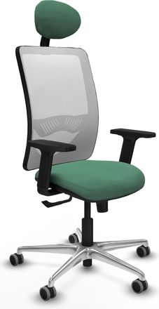Piqueras y Crespo Schreibtischstuhl Zulema, h&ouml;henverstellbare Lendenwirbelst&uuml;tze und festes Kopfteil, ausgestattet mit Sincro 3 Positionen und Schneideschaum, Wei&szlig;/Smar