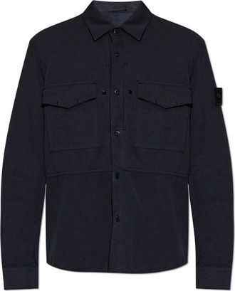 Stone Island Homme, Chemises, Bleu, Taille: 2XL Shirt With Pockets