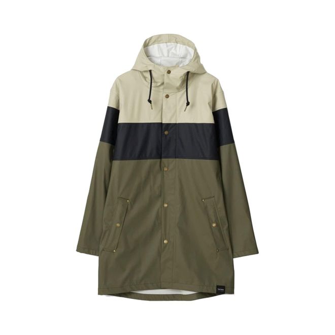 Wings Plus Eco Jacket Colorblock - Klassischer wasserdichter Regenmantel, Gr&ouml;&szlig;e M - Farbe Sand - Navy - Field Gr