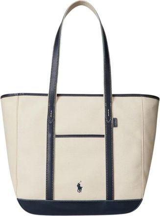 Ralph Lauren Femme, Sacs, Beige, Taille: ONE Size Canvas Medium Tote Bag