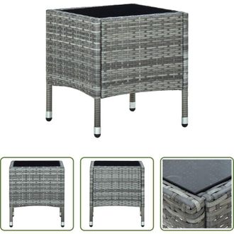 vidaXL vidaXL Rattan Tisch - Gartentisch Grau 40x40x45 cm Poly Rattan