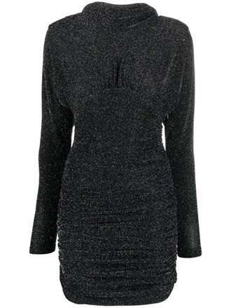 Saint Laurent Drapiertes Minikleid - Schwarz
