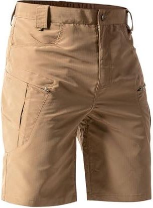 Generic Pantalon cargo pour homme, coupe ample, short de travail cargo multi-poches, sans ceinture, short dext&eacute;rieur camouflage, bronze, 3XL