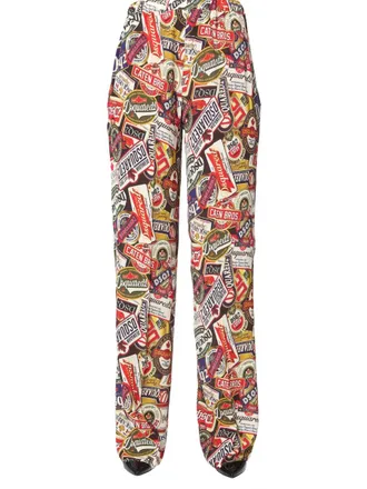 Dsquared2 Wide-Leg Viscose Trousers - Multicolor