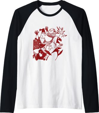 Moomin Laufende Charaktere aus Red Moomins Winter Follies Raglan