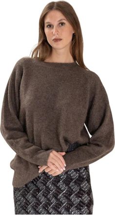 P.A.R.O.S.H. P.a.r.o.s.h., Femme, Pulls, Brun, Taille: 38 FR Lacoon Pulls &agrave; col rond