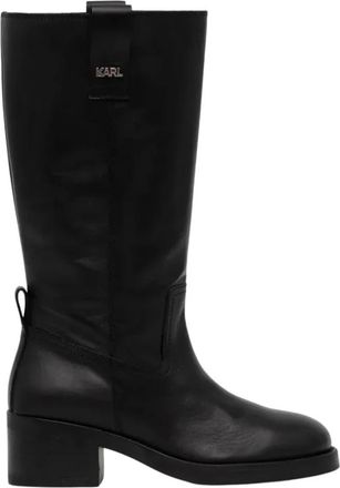Karl Lagerfeld Femme, Chaussures, Noir, Taille: 36 EU Brooklyn High Bottes