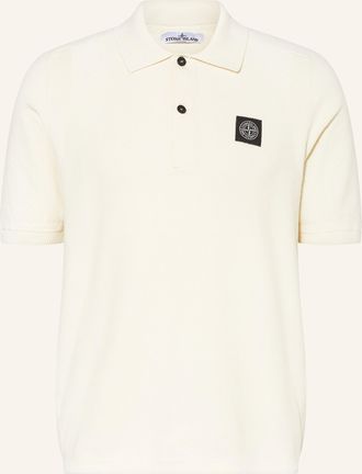 Stone Island Strick-Poloshirt weiss