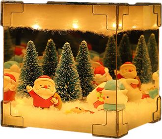 Generico Nachtlicht f&uuml;r den Weihnachtsmann, Weihnachtsdekoration, Weihnachtsdekoration mit Schneeflocken-W&uuml;rfel-Design, Weihnachtsbeleuchtung f&uuml;r den Innenbere