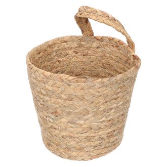 Supvox Nat&uuml;rlicher Seegras H&auml;ngekorb Rund Gewebt f&uuml;r K&uuml;che und B&uuml;ro Handgefertigt mit Minimalistischem Design zur Wandmontage und Aufbewahrung