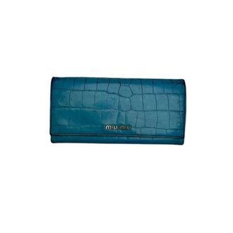 Miu Miu Portefeuille Vintage Pr&eacute;-poss&eacute;d&eacute; - Femme - Pre-owned - Bleu - Taille: ONE Size