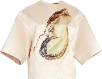 A.W.A.K.E. Blusen mit Oyster-Print - Nude