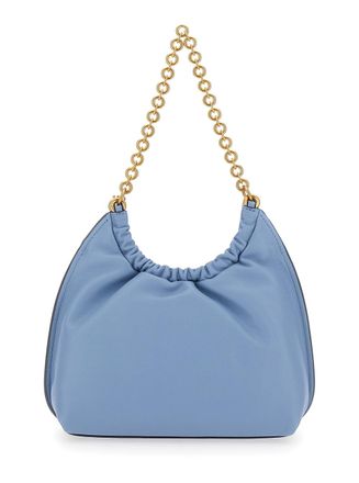 Michael Michael Kors Womens Shoulder Bag Sm Cinch Conv Shldr Light Blue Leather Cow