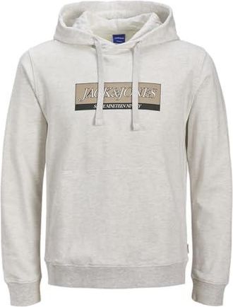 Jack & Jones Jack & Jones Sweat &agrave; Capuche Jorinwood Block pour Homme, Blanc &eacute;clatant., M