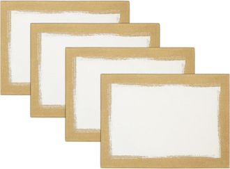 Villeroy & Boch Metallic Brushstroke Platzset, 35,6 x 50,8 cm, 4 St&uuml;ck, elfenbeinfarben und goldfarben