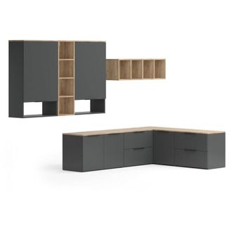 Vicco Meuble-paroi Wido, Anthracite, 9 pi&egrave;ces