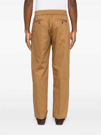 Myths Cotton-Linen Blend Trousers - Brown