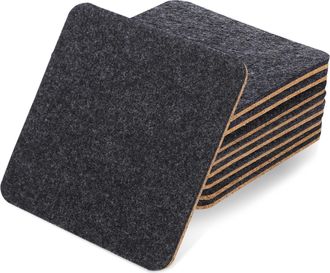 DOITOOL 8 St&uuml;ck Doppelseitige Untersetzer Aus Kork Und Filz Quadratische Filzuntersetzer F&uuml;r Getr&auml;nke Pflegeleichte Korkuntersetzer F&uuml;r Home Office Und Caf&eacute; 1