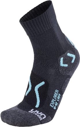 UYN Damen Trekking Outdoor Explorer Herren Socke, Black/Water Green, 40 EU
