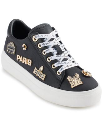 Karl Lagerfeld Damen Cate Pins Schnürschuh Plateau Sneaker, Schwarz, 35.5 EU