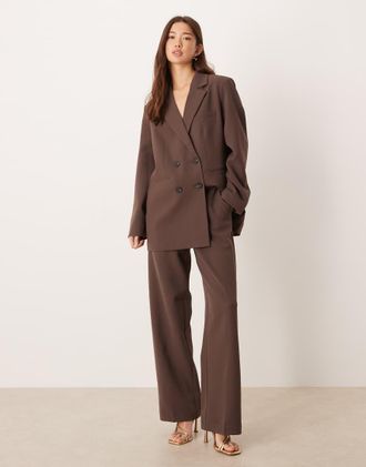Vero Moda Elegante Hose in Schokobraun mit weitem Bein, Kombiteil-Brown