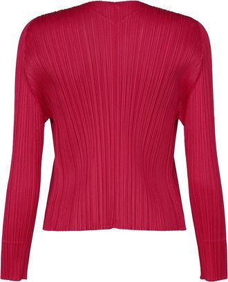 Issey Miyake Pleats Please Cardigan - Red