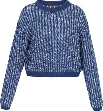 Mymo Pullover Frauen Marineblau Mehrfarbig