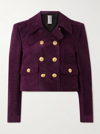 Tom Ford Veste À Double Boutonnage En Tweed Métallisé - Violet
