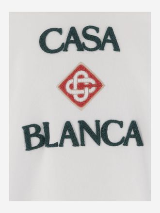 Casablanca Mens Sweatshirt With Logo Cotton White Organic Sweatshirts Sweater