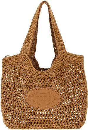 Tod's Femme, Sacs, Brun, Taille: ONE Size Cabas en raphia crochet&eacute;