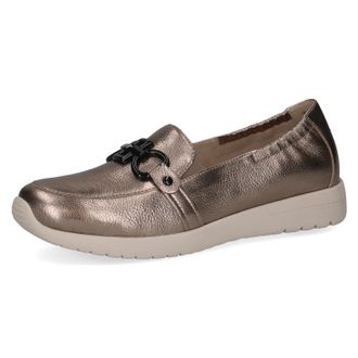 Caprice Caprice Damen Slipper aus Leder Bequem, Beige (Taupe Metallic), 42 EU