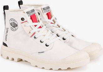 Palladium Baskets montantes Pampa Hi Urban en coton et cuir m&eacute;lang&eacute;s